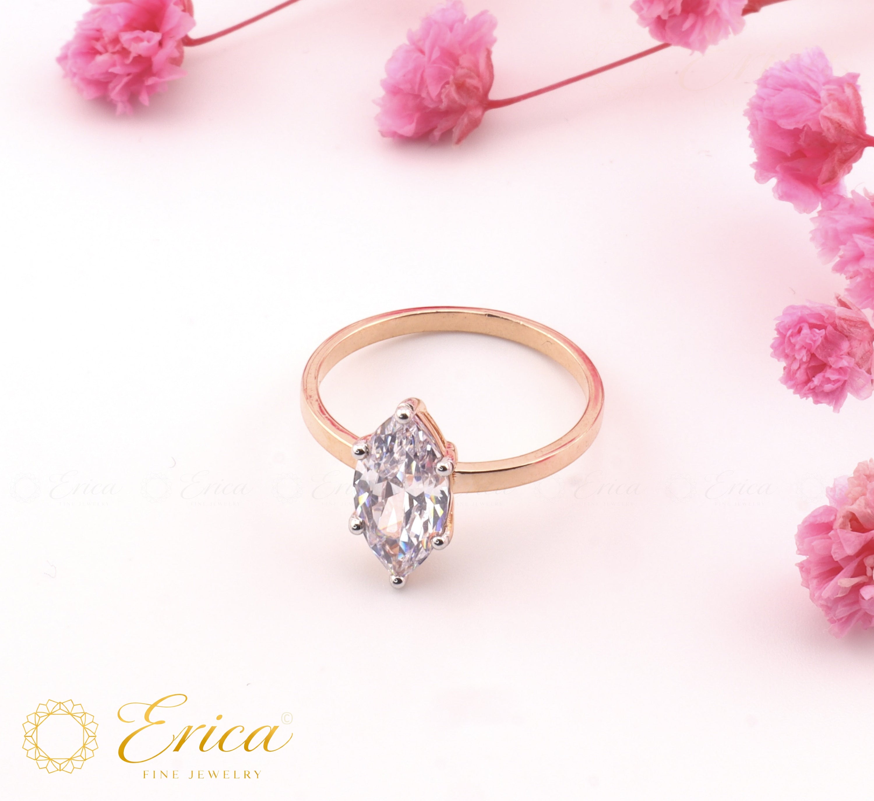 Marquise Cut Solitaire Engagement Ring | Erica Fine Jewelry